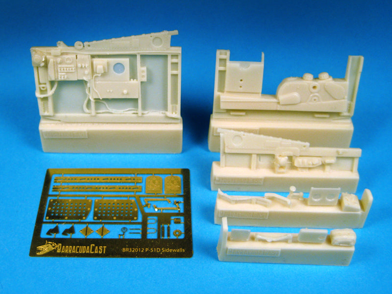 BR-32012 P-51D Mustang Cockpit Sidewalls - 1/32 – Barracuda Studios